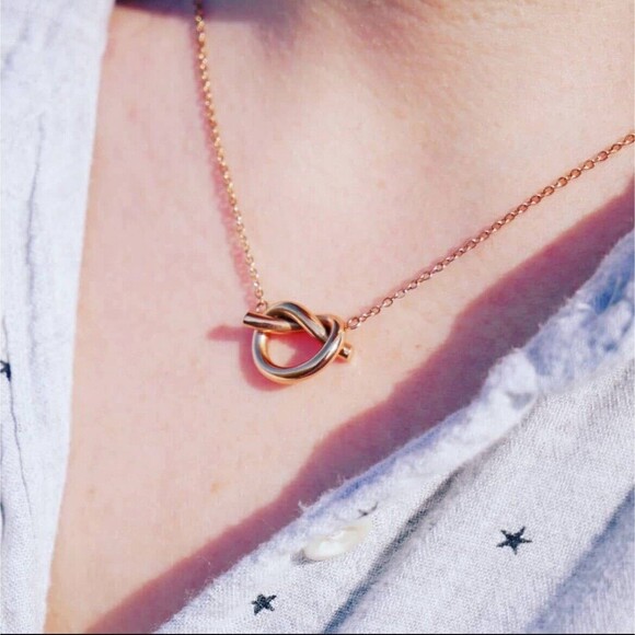Adrienne Lee | Jewelry | Adrienne Lee The Knot Necklace Rose Gold Tone ...